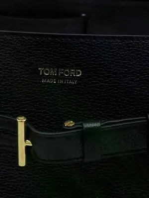 TOM FORD Medium Audrey Grained Leather Tote Bag - Black