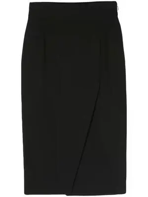 Moschino Front-slit Crepe Midi Skirt