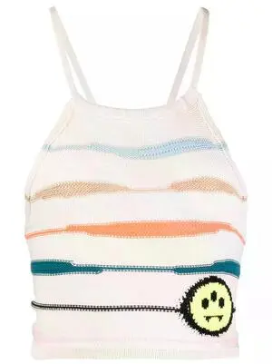 BARROW Halterneck Knitted Crop Top - Neutrals