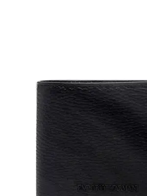 Emporio Armani Logo-debossed Grained-leather Wallet - Black