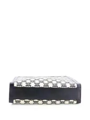 Celine Vertical Cabas Embroidered Canvas With Leather Small Tote Bag - Black