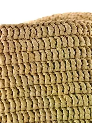 Saint Laurent Raffia Logo Tote Bag - Neutrals