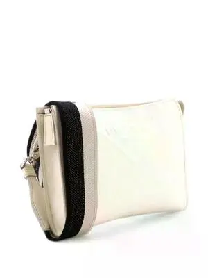 Prada Triangle Logo Zip Messenger Bag Embossed Saffiano Leather Small Crossbody Bag