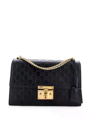 Gucci Padlock Guccissima Leather Medium Shoulder Bag - Black