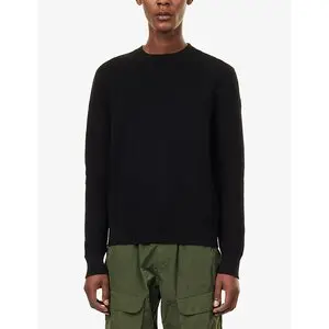 Moncler Crewneck Logo-patch Cotton Jumper