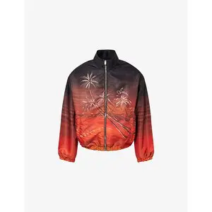 Amiri Palms Logo-print Woven Bomber Jacket - Mandarin
