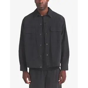 SKIMS Woven Relaxed Cotton-nylon Shirt - Onyx