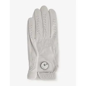 MALBON Branded Leather Golf Gloves - White