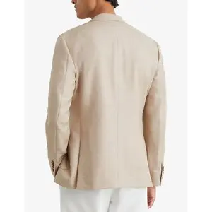 REISS Pelmet Herringbone-weave Wool-blend Blazer