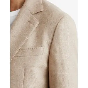REISS Pelmet Herringbone-weave Wool-blend Blazer