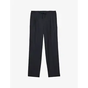 REISS Arden Relaxed-fit Stretch-woven Trousers - Navy