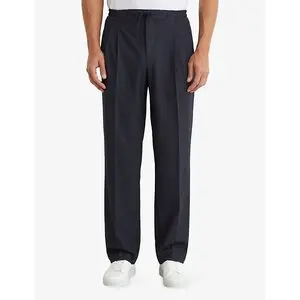 REISS Arden Relaxed-fit Stretch-woven Trousers - Navy