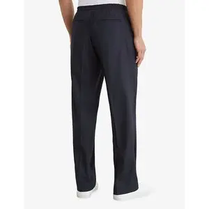 REISS Arden Relaxed-fit Stretch-woven Trousers - Navy