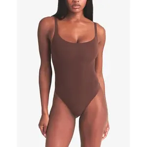 SKIMS Fits Everybody Square-neck Bodysuit - Cocoa