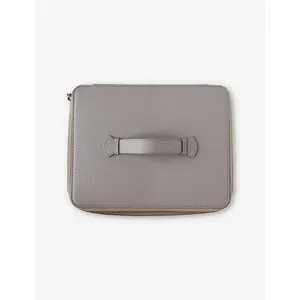 Monica Vinader Logo-embossed Extra Large Leather Jewellery Box - Grey
