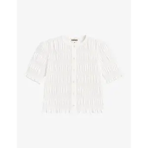 OMNES Burke Shirred Button-down Cotton Top