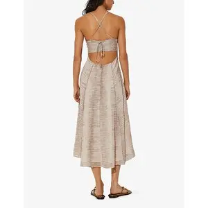 REISS Snake-print Woven Midi Dress