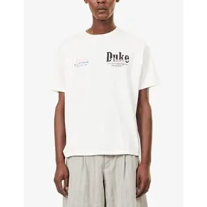 DUKE + DEXTER Alpine Formula One Logo Cotton T-shirt - White