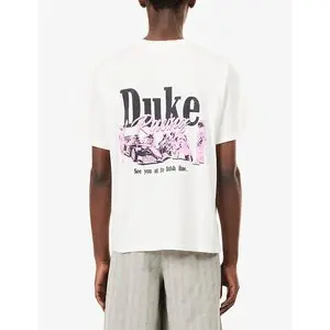 DUKE + DEXTER Alpine Formula One Logo Cotton T-shirt - White