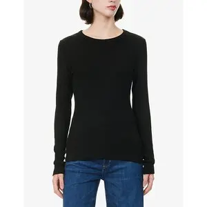 Citizens Of Humanity Bina Long Sleeve Ribbed Knit Top - Black