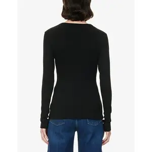 Citizens Of Humanity Bina Long Sleeve Ribbed Knit Top - Black