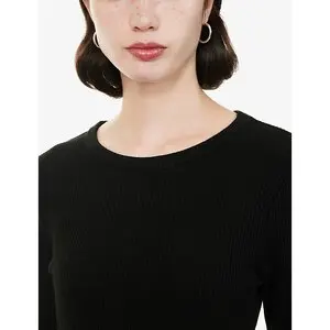 Citizens Of Humanity Bina Long Sleeve Ribbed Knit Top - Black