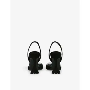 Amina Muaddi Lara 95 Heeled Suede Sling-back Courts