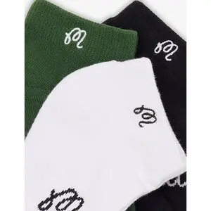 MALBON Branded Cotton-blend Socks Set Of Three