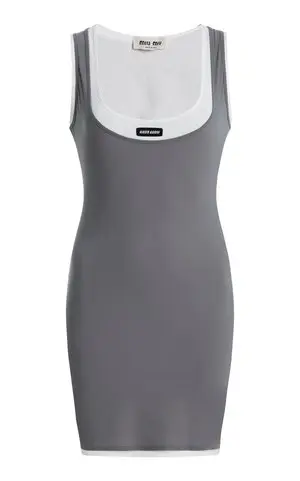 Miu Miu Jersey Mini Dress - Grey