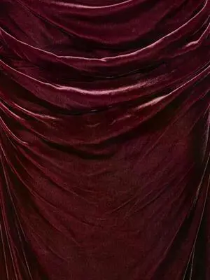 ROTATE BY BIRGER CHRISTENSEN Silk Velvet Ruched Strapless Gown