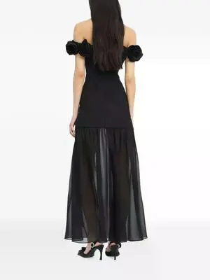 ROTATE BY BIRGER CHRISTENSEN Off-shoulder Maxi Dress With Floral Embellishments