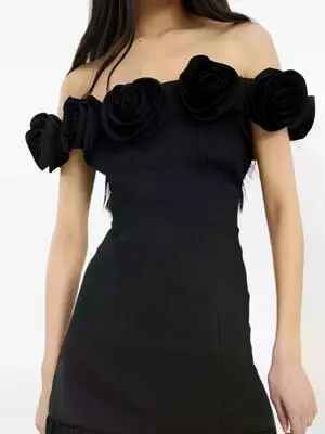 ROTATE BY BIRGER CHRISTENSEN Off-shoulder Maxi Dress With Floral Embellishments