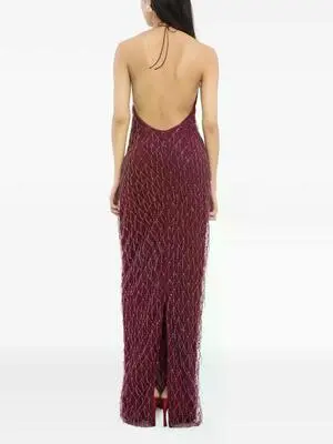 ROTATE BY BIRGER CHRISTENSEN Sequins Halterneck Dress