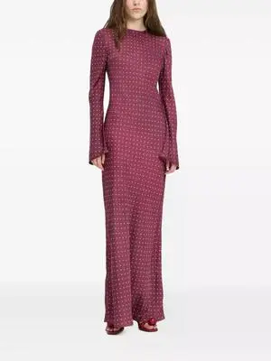 ROTATE BY BIRGER CHRISTENSEN Dot Satin Maxi Dress
