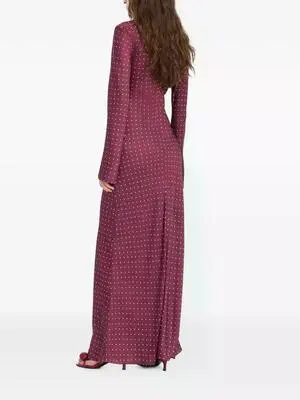 ROTATE BY BIRGER CHRISTENSEN Dot Satin Maxi Dress