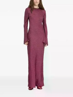ROTATE BY BIRGER CHRISTENSEN Dot Satin Maxi Dress