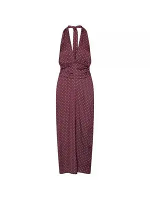 ROTATE BY BIRGER CHRISTENSEN Halterneck Scarf Maxi Dress - Red