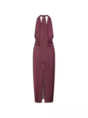 ROTATE BY BIRGER CHRISTENSEN Halterneck Scarf Maxi Dress - Red