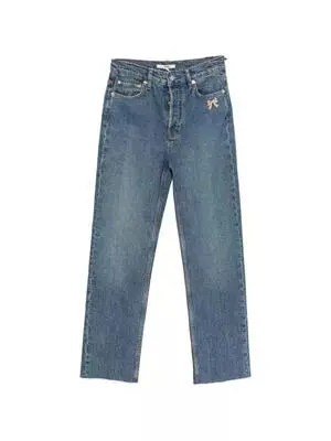 Maje Bow-embellished Straight-leg Jeans