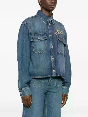 Maje Embellished Denim Shirt