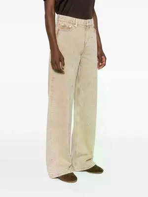 Maje Crystal-embellished Straight-leg Jeans - Neutrals