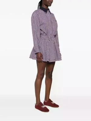 Maje Checked Cotton Mini Dress