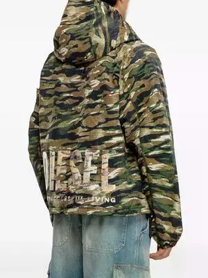 DIESEL® Camouflage Print Hooded Windbreaker Jacket