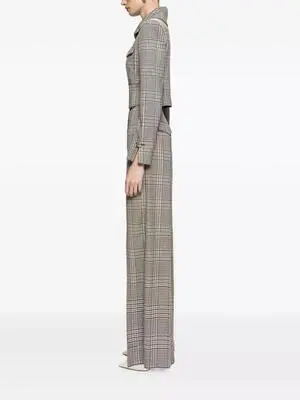 NISSA Checked Tailored Wide-leg Trousers