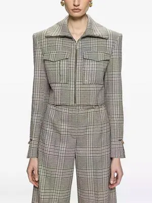 NISSA Checked Tailored Wide-leg Trousers