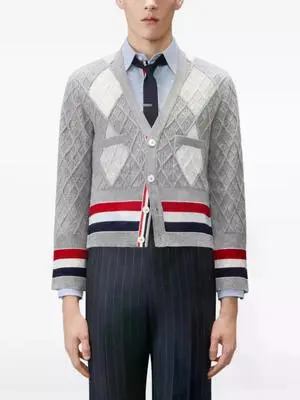 Thom Browne Argyle Intarsia V-neck Cardigan