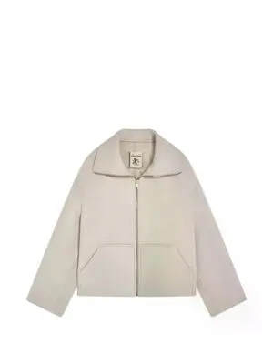 SEMICOUTURE Jane Zip-up Collar Jacket - Neutrals
