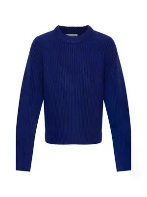 JIL SANDER Ribbed-knit Wool Sweater - Blue