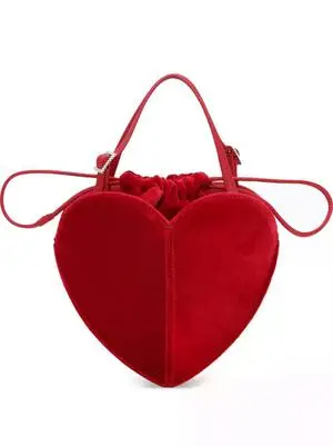 ROTATE BY BIRGER CHRISTENSEN Heart-shaped Velvet Bag With Drawstring - Red