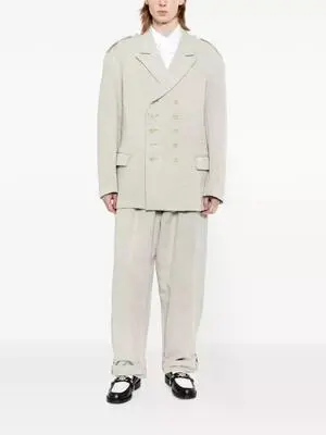 Yohji Yamamoto Pleated Cuff-tab Trousers